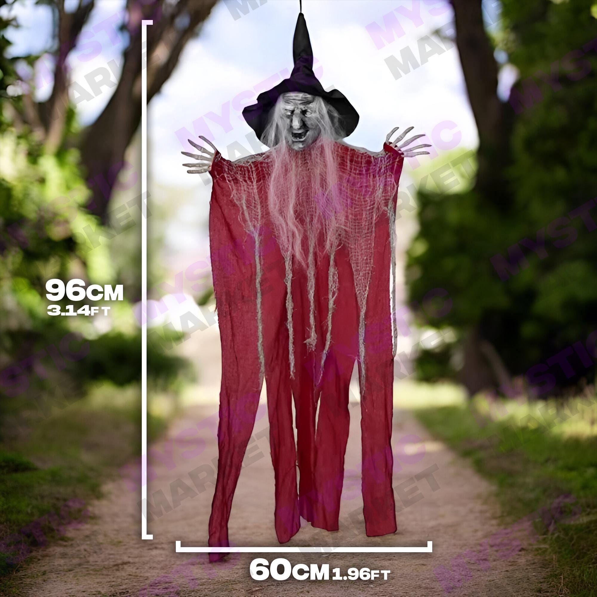 The Wicked Witches Life Size Hanging Halloween Skeletons, Outdoor ...