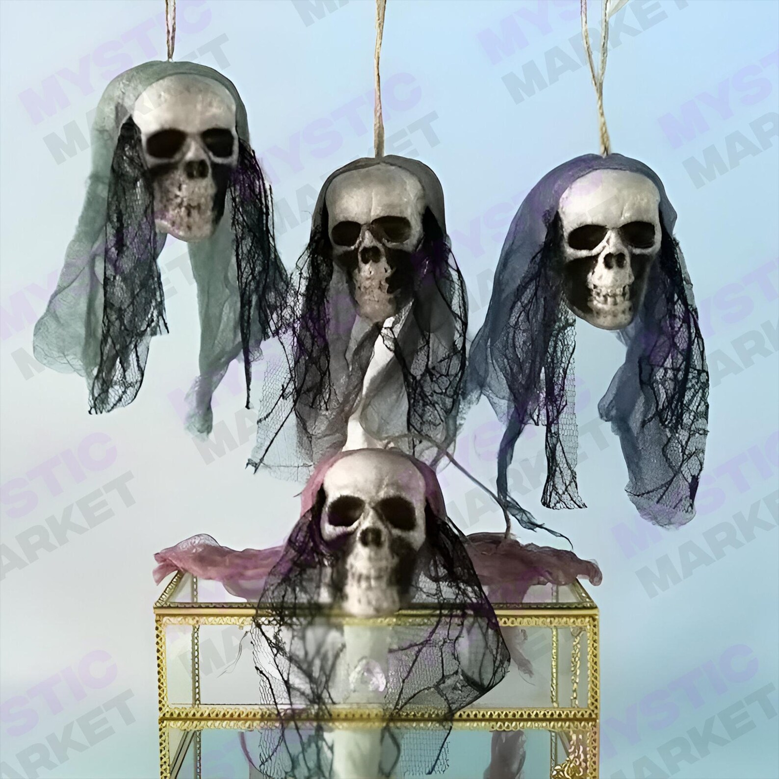 Hanging Skull Decor, Halloween Porch Gothic Home Decor Indoor & Outdoor ...