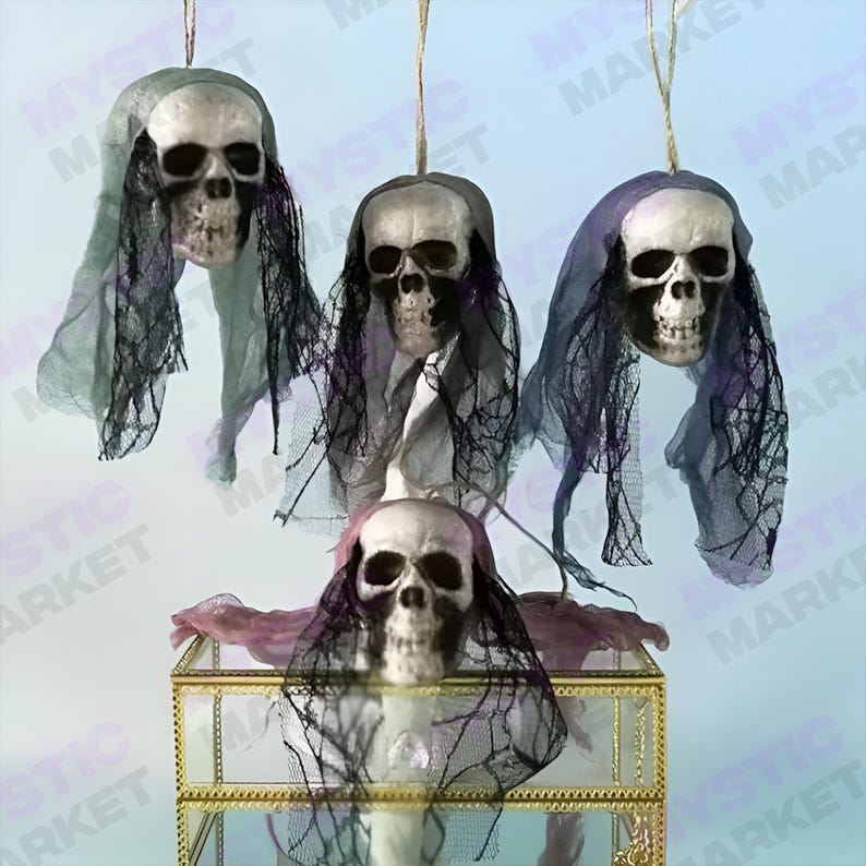 Hanging Skull Decor, Halloween Porch Gothic Home Decor Indoor & Outdoor ...