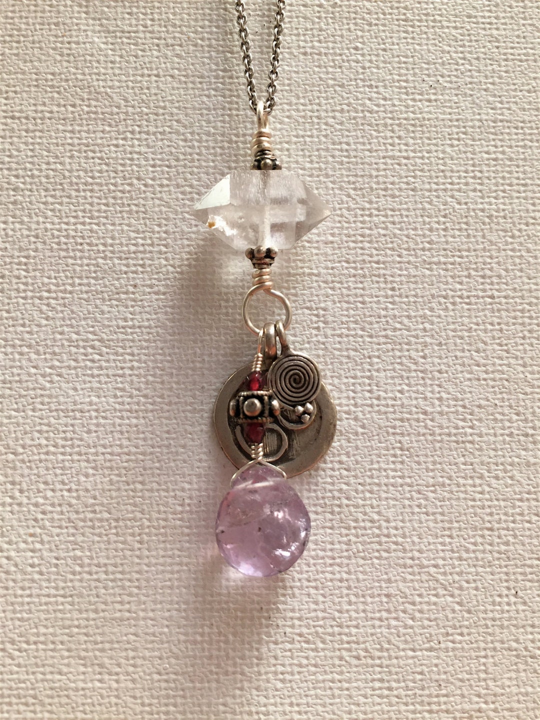 Talisman, Talisman Necklace, Quartz Crystal Talisman, OM Talisman ...