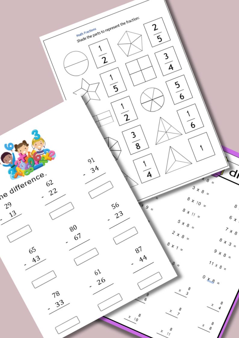 Grade 2 Math Worksheet Bundle | Summer Workbook for Kids | Instant ...