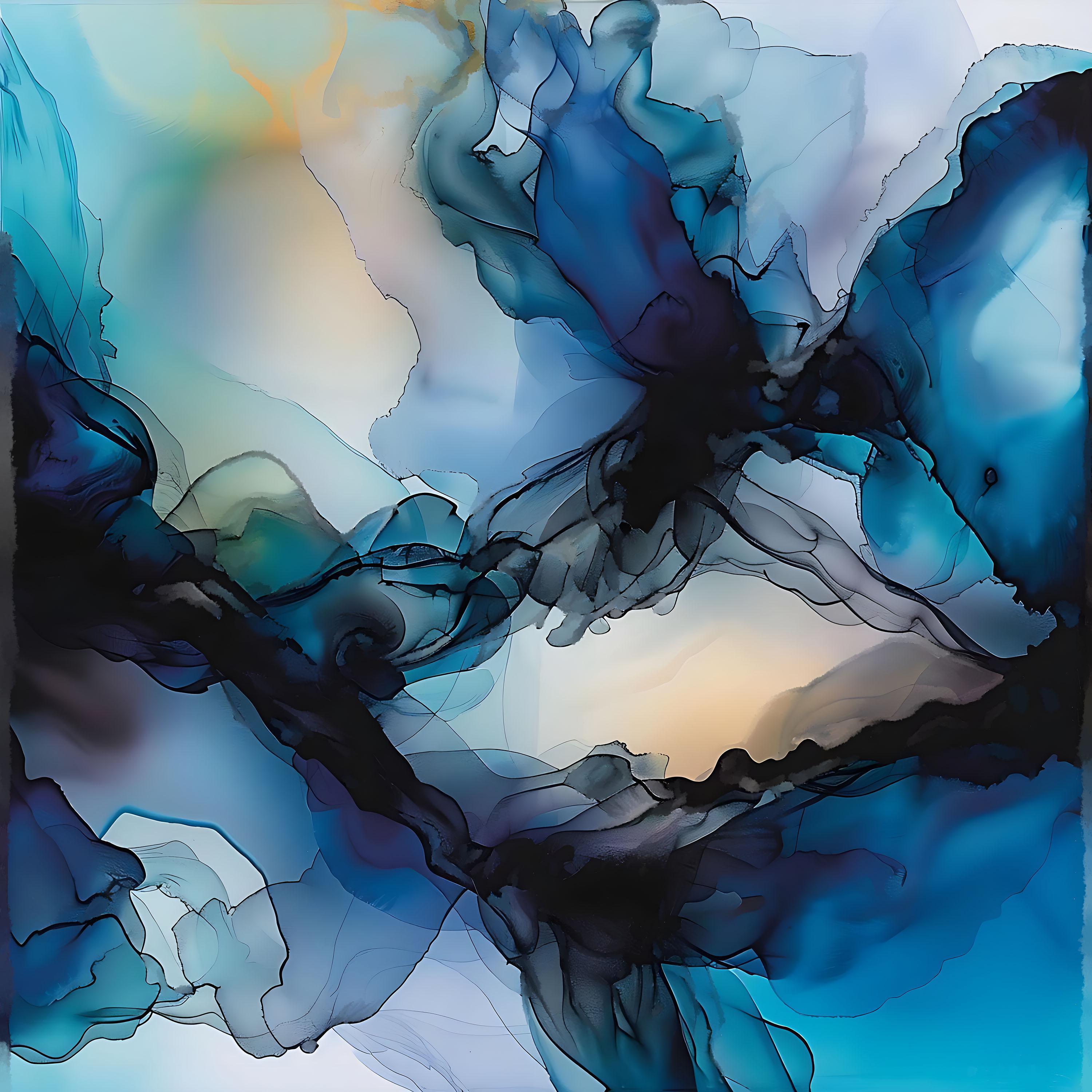 Abstract Digital Ink Art Instant Download Contemporary Wall Decor - Etsy