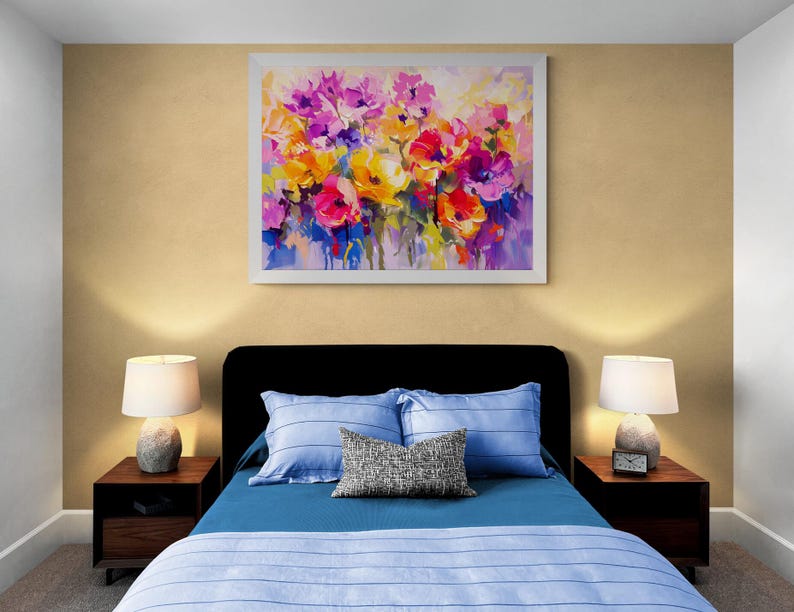 Abstract Art Painting, Bright Palette Knife Artwork, Modern Wall Art - Etsy