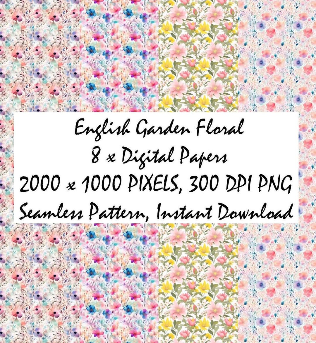 Seamless Floral Pattern High Resolution Digital Paper, Instant Download ...