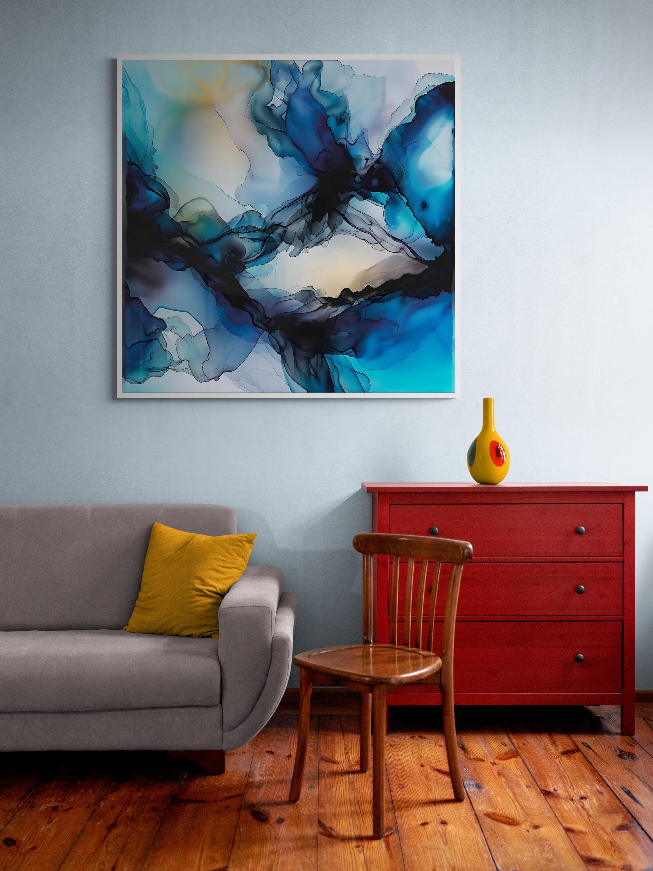 Abstract Digital Ink Art Instant Download Contemporary Wall Decor - Etsy