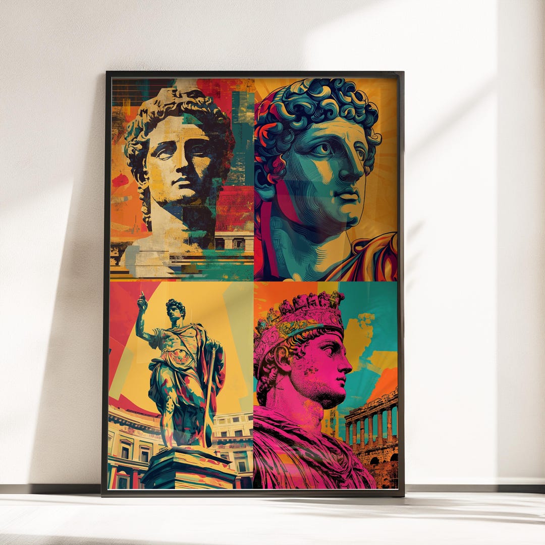 Roman Pop Art Style Poster - Ancient Rome Poster - Roman Emperor Wall ...