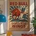 Red Bull Vintage Poster - Retro Red Bull Wall Art - Man Cave Decor ...