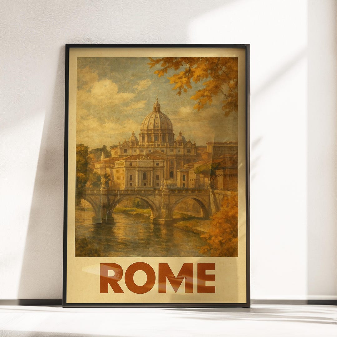 Rome Vintage Travel Poster - Rome Travel Print - Vatican St. Peter’s ...
