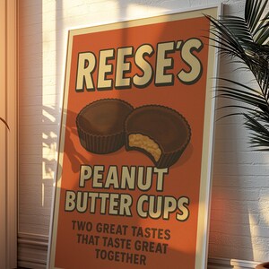 Vintage Reese's Peanut Butter Cups Poster - Retro Chocolate ...