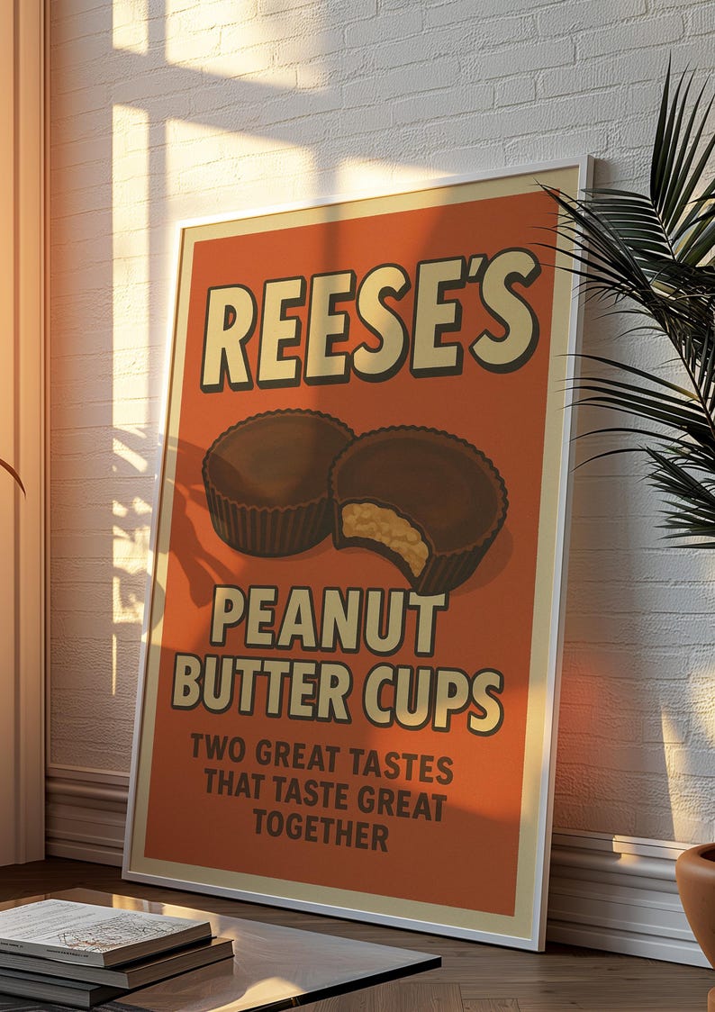 Vintage Reese's Peanut Butter Cups Poster - Retro Chocolate ...