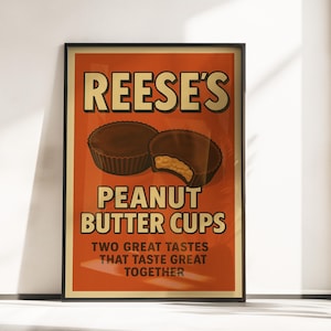 Vintage Reese's Peanut Butter Cups Poster - Retro Chocolate ...
