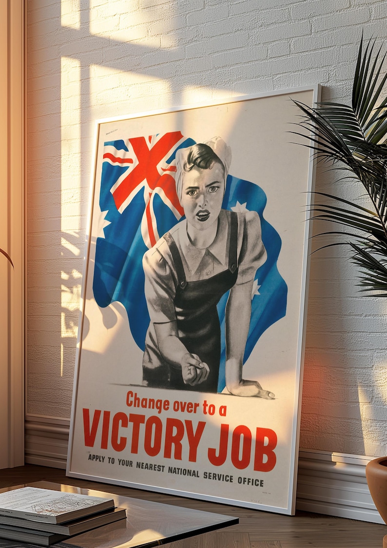 WWII Australian “victory Job” Poster – Vintage War Propaganda Print ...