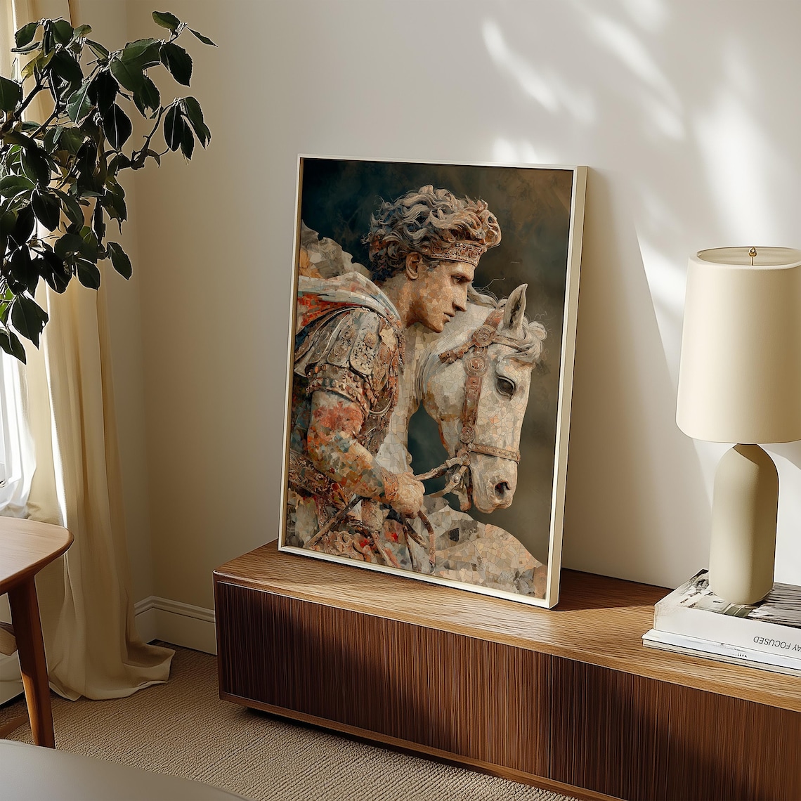 Alexander the Great Mosaic Wall Art - Alexander & Bucephalus Poster ...