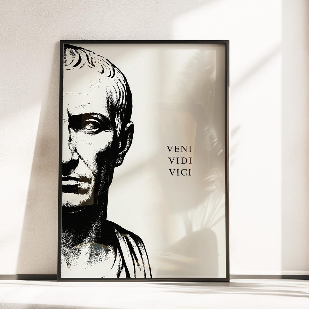 Julius Caesar Veni Vidi Vici Poster – Minimalist Roman History Art ...
