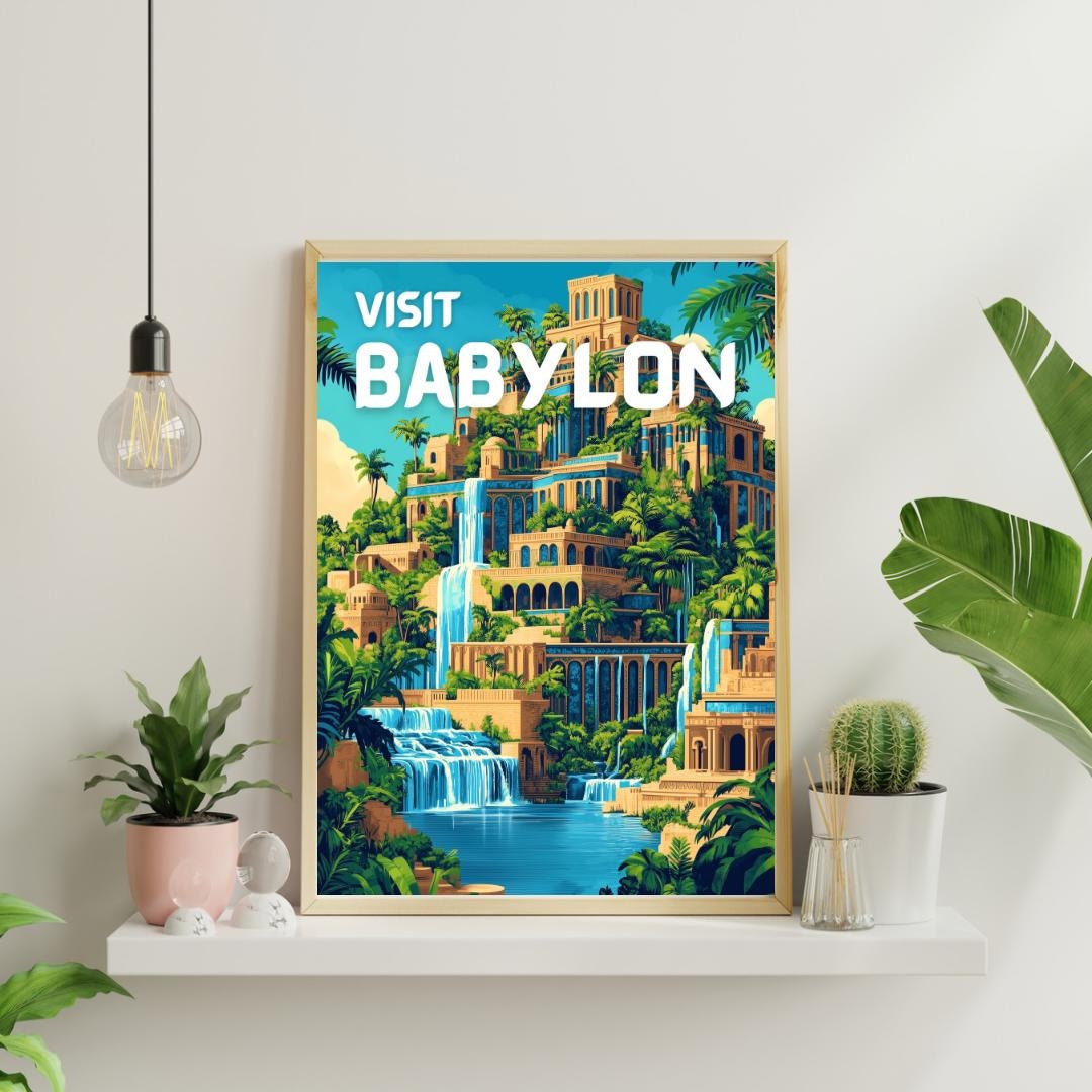 Visit Babylon" Poster - A Vibrant Tribute to the Legendary Hanging ...