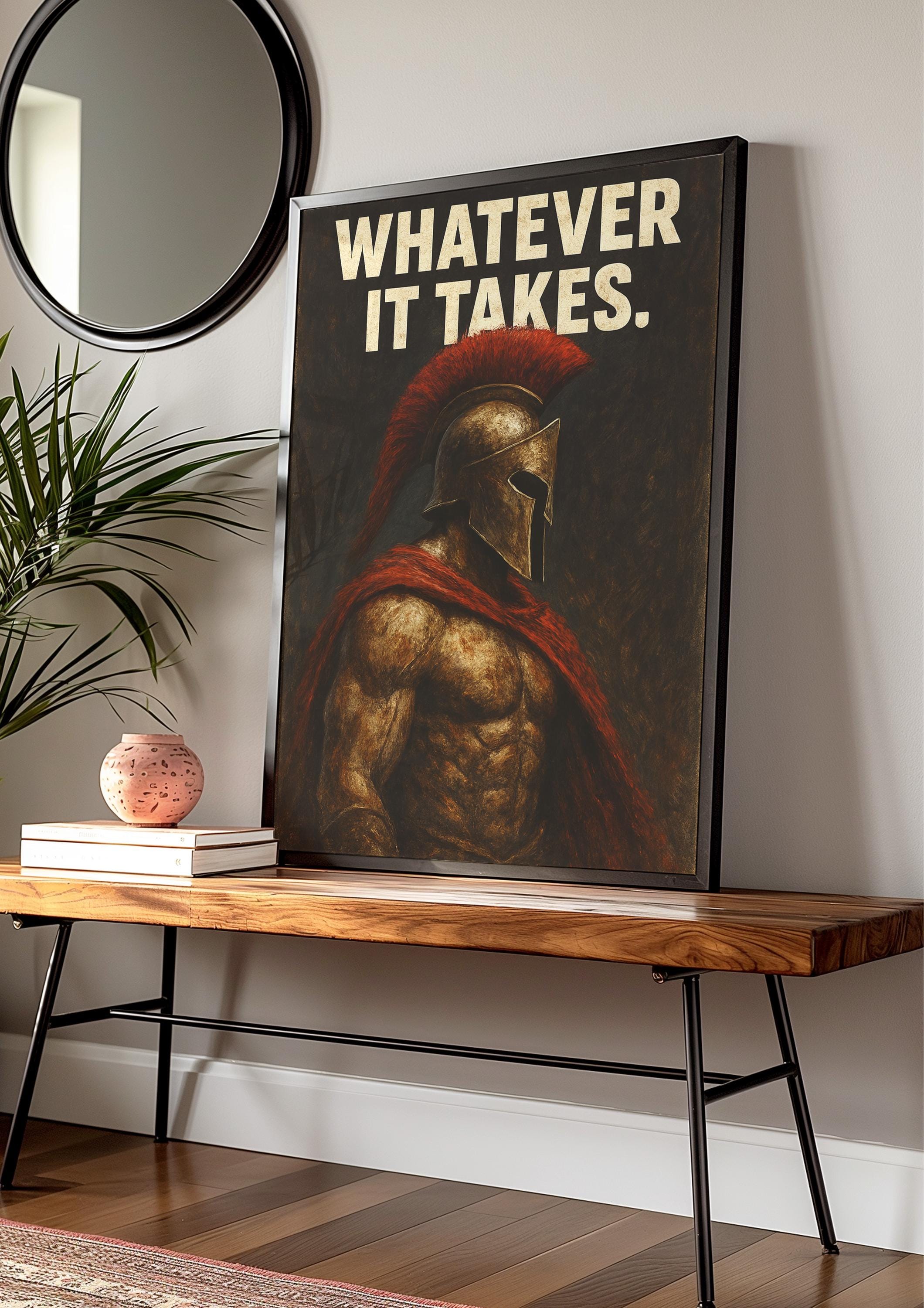 Spartan Warrior Motivational Poster - Ancient Strength Wall Art ...