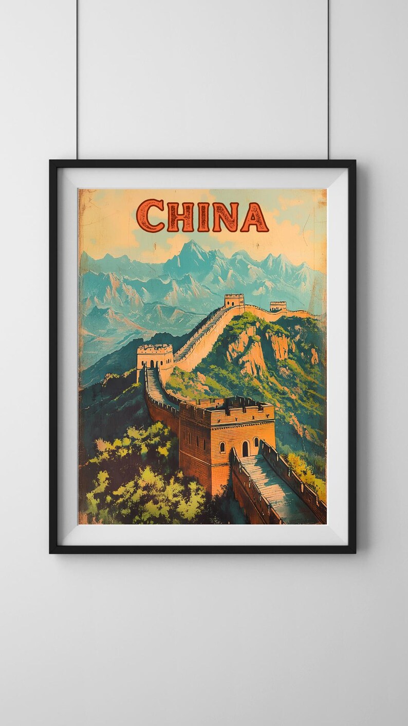 Vintage China Travel Poster - Great Wall of China Poster -vintage ...