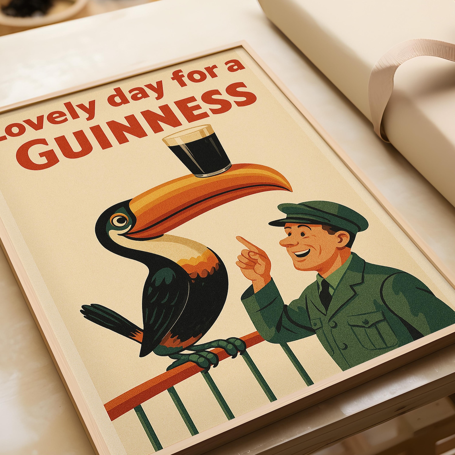 Vintage Guinness Poster Print – Retro Beer Ad - Vintage Beer Poster ...