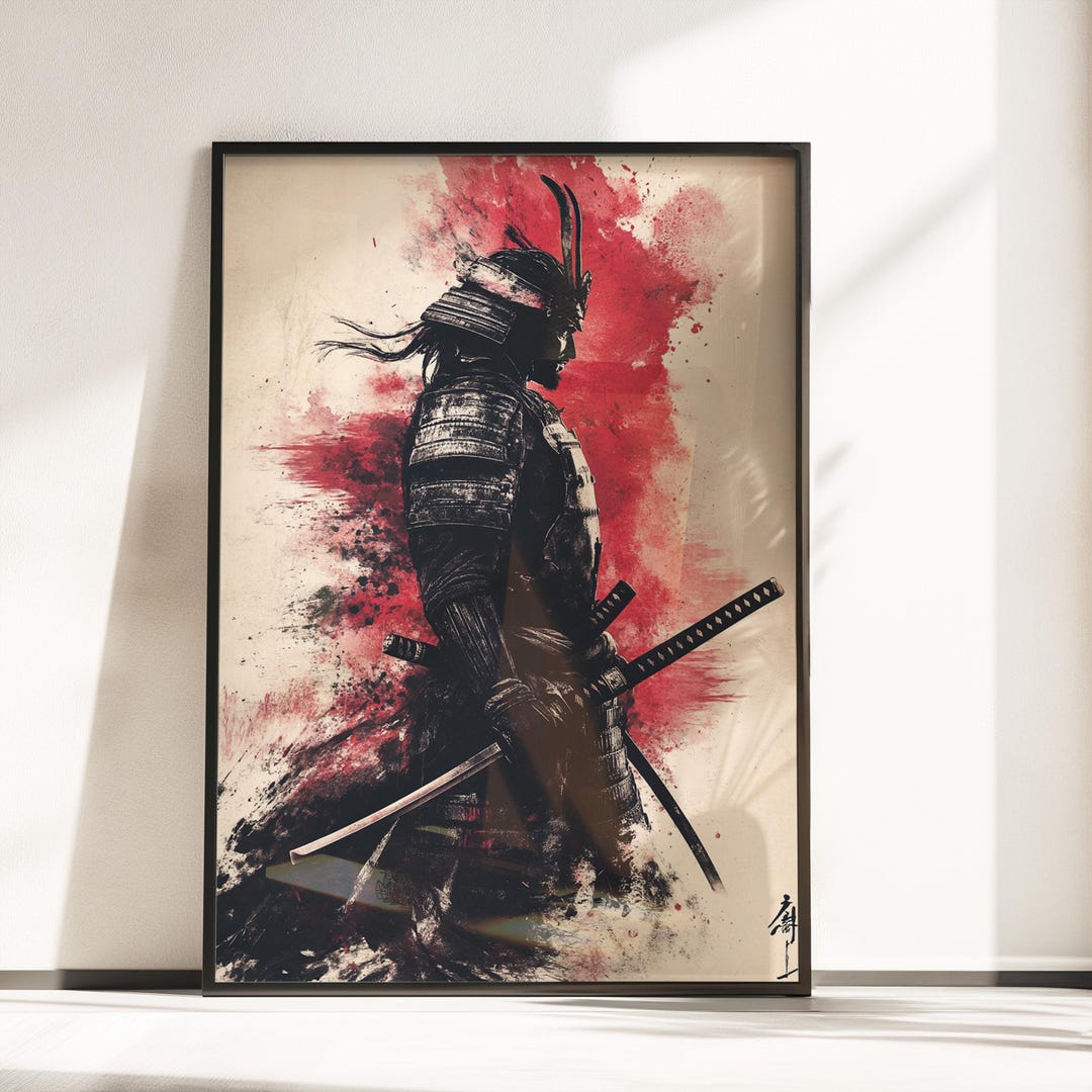 Samurai Warrior Poster - Ancient Samurai Wall Art - Japanese Warrior ...