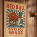 Red Bull Vintage Poster - Retro Red Bull Wall Art - Man Cave Decor ...
