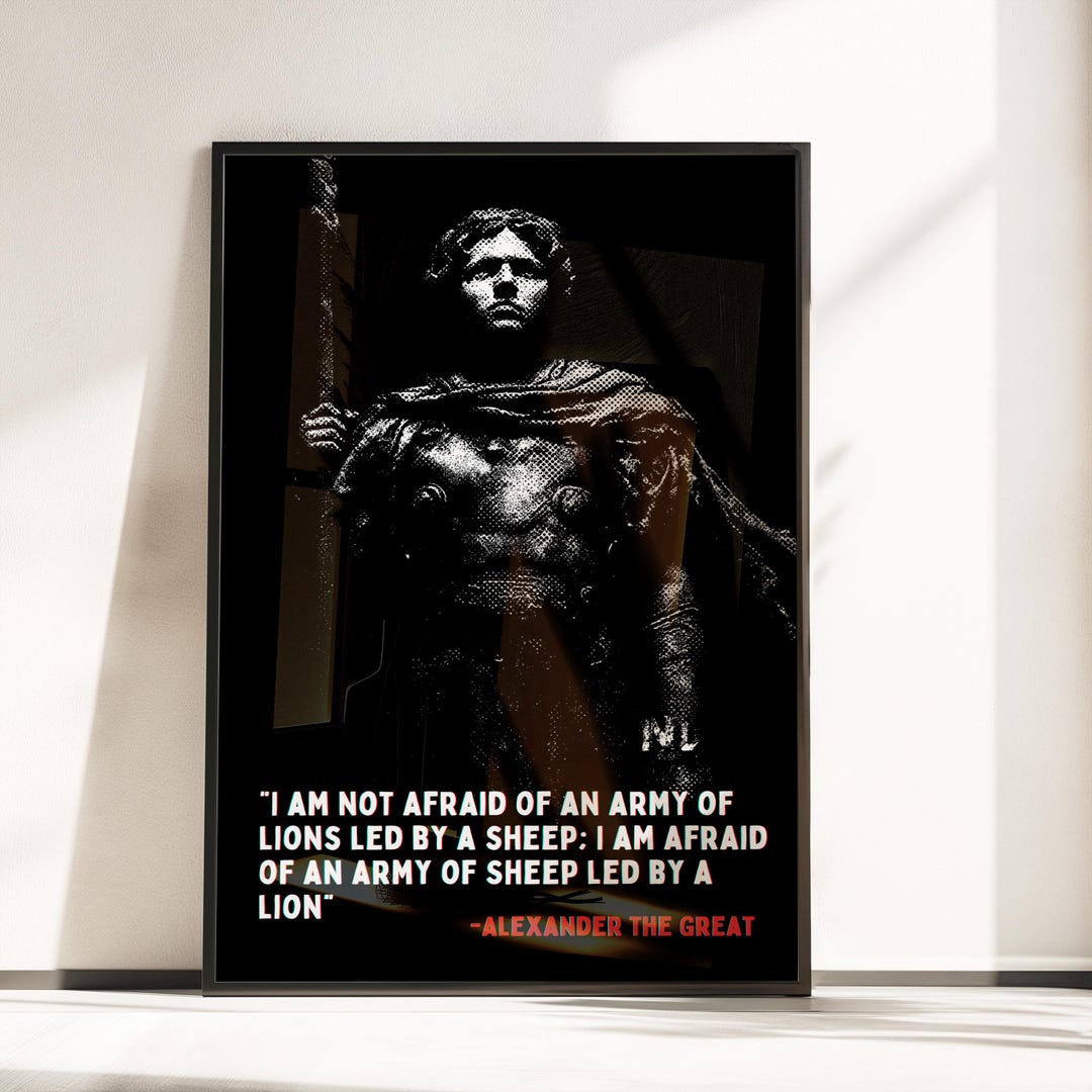Alexander the Great Quote Poster - Bold Motivational Wall Art, Ancient ...