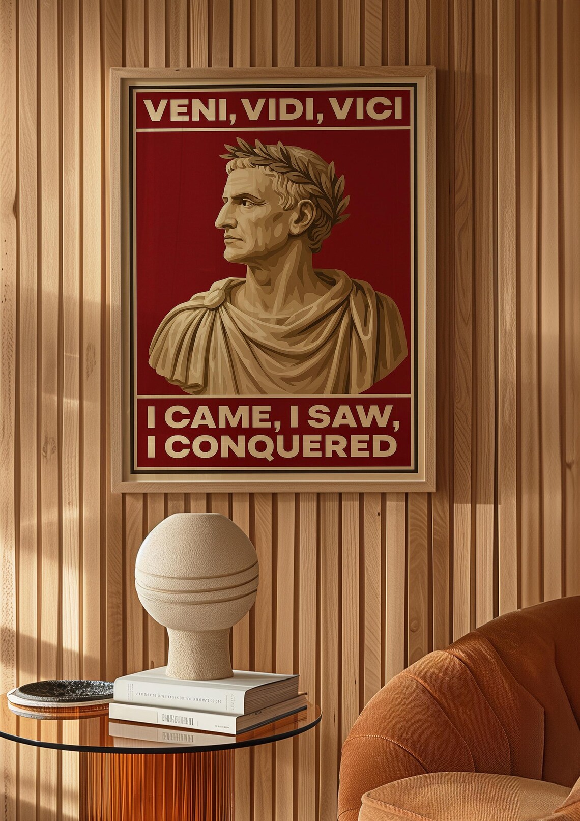 Retro Julius Caesar Poster - Roman Empire Wall Art - Veni Vidi Vici ...