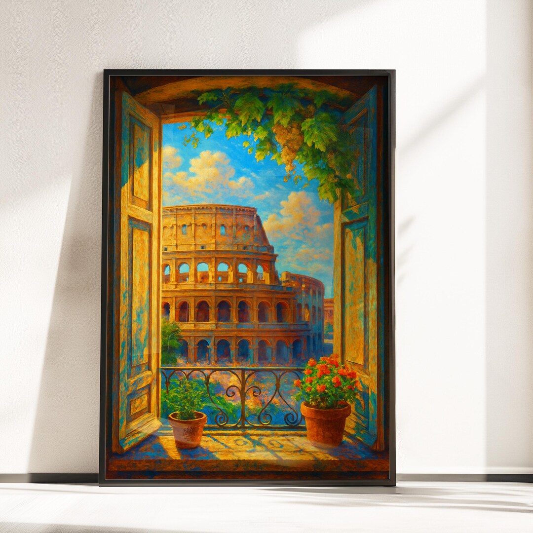 Rome Colosseum Window View - Vibrant Colosseum Wall Art - Rome Travel ...