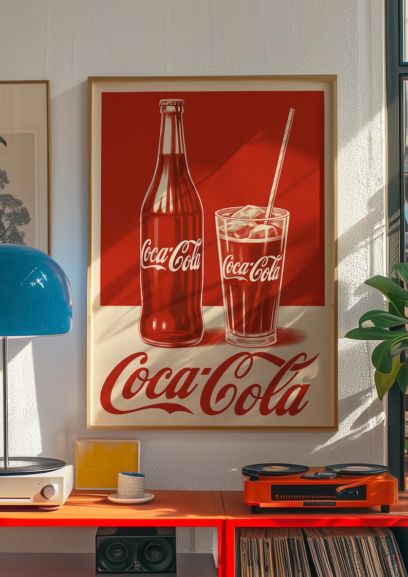Vintage Coca Cola Poster - Retro Kitchen Decor - Classic Coke ...