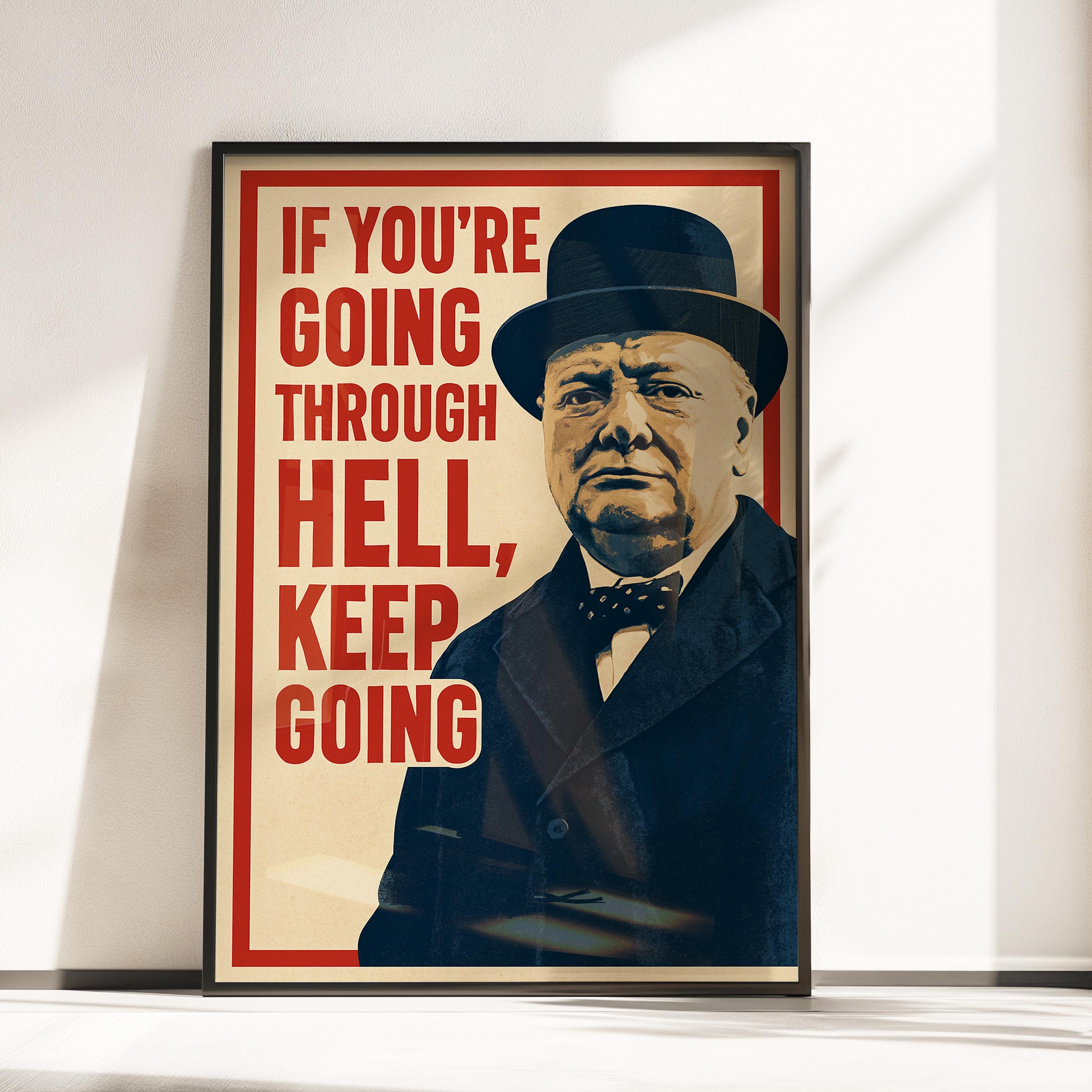 Winston Churchill Motivational Poster - Churchill Quote Poster ...