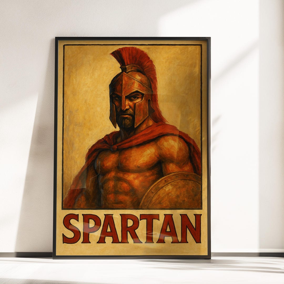 Spartan Warrior Poster - Ancient Sparta Wall Art - Spartan Soldier ...