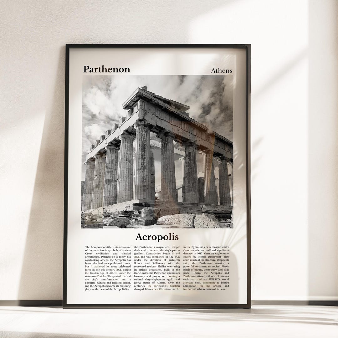 Parthenon Athens Poster - Ancient Greece Acropolis Wall Art - Athens ...