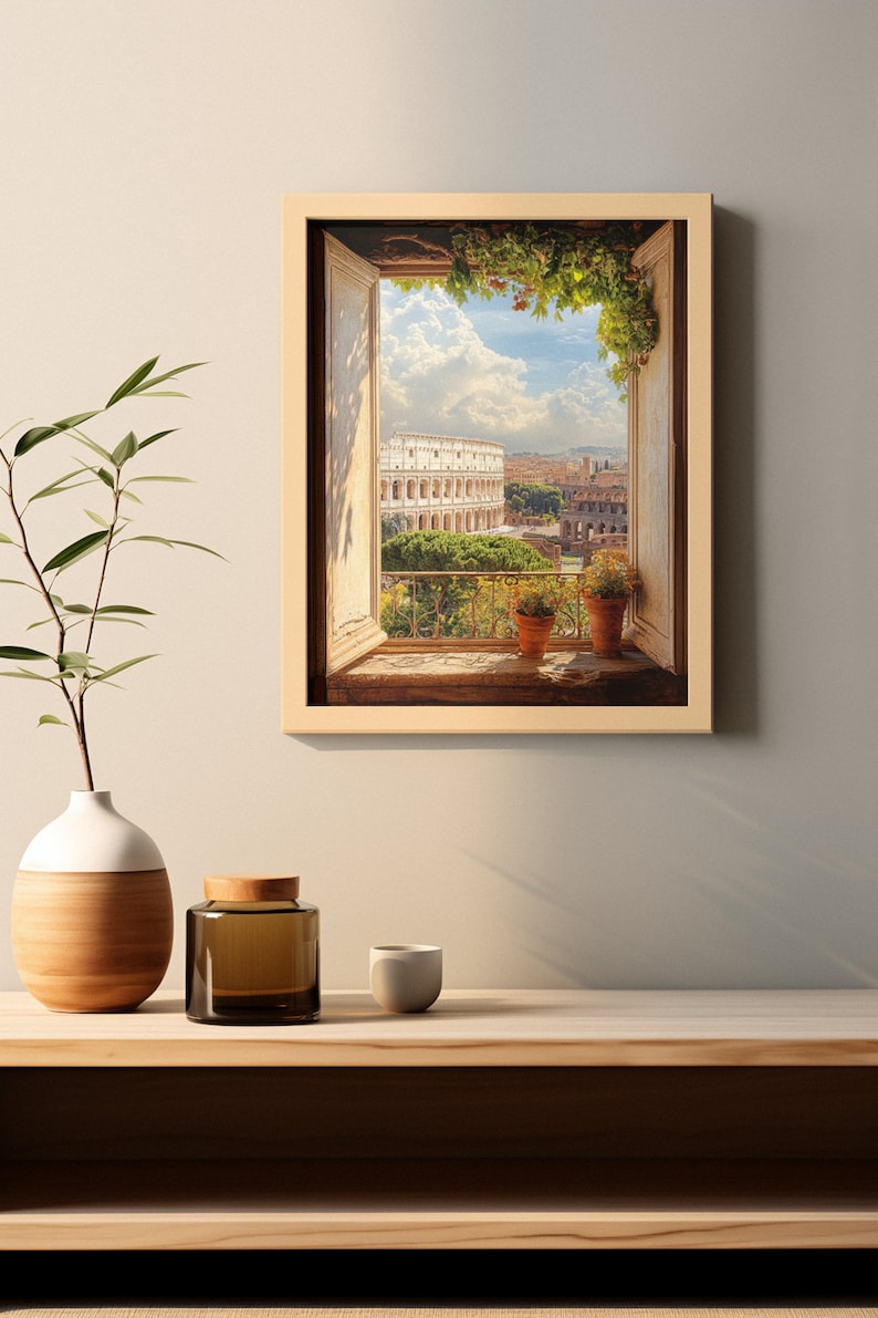 Window to Ancient Rome Poster, Stunning Roman Cityscape, Colosseum ...