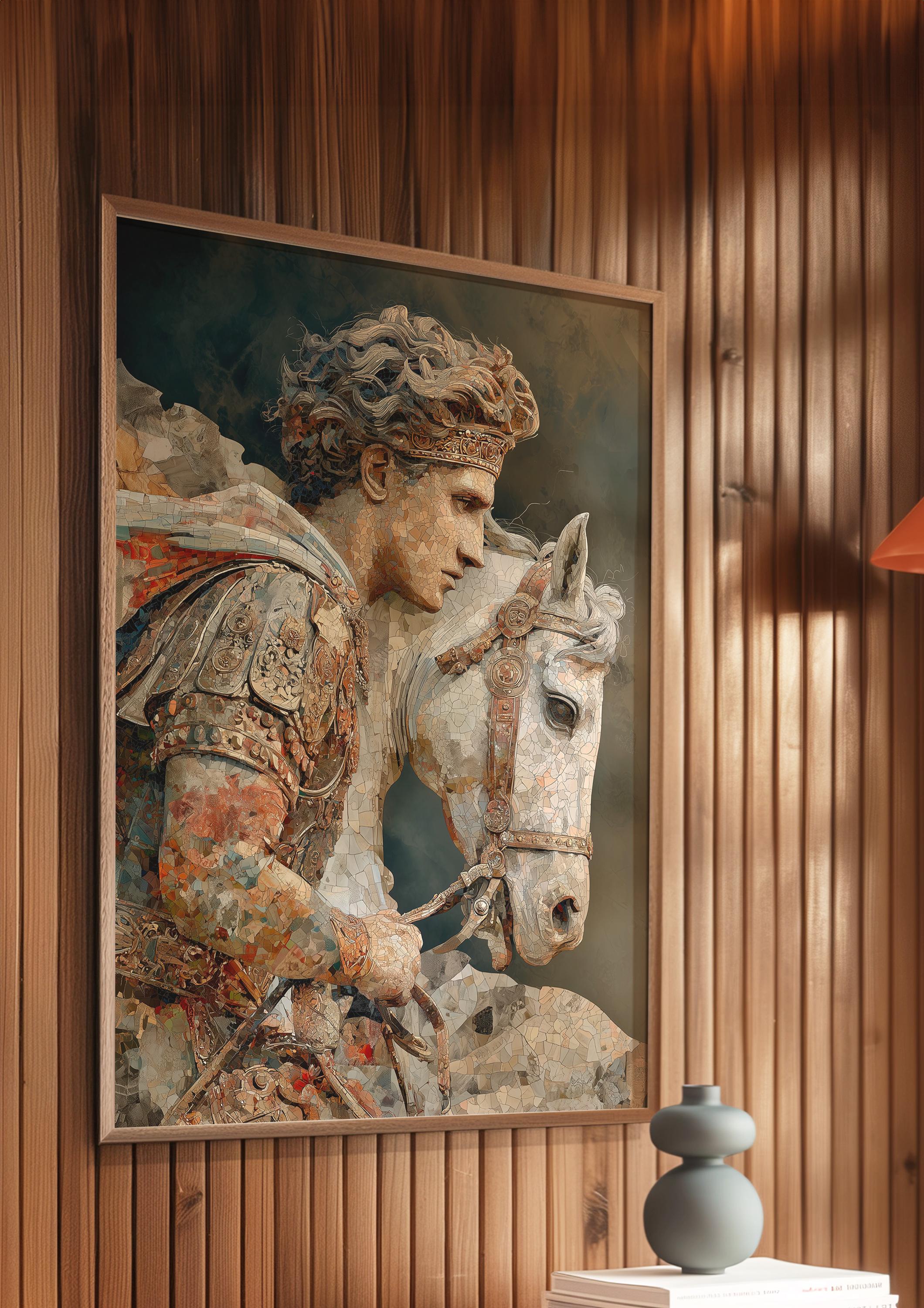 Alexander the Great Mosaic Wall Art - Alexander & Bucephalus Poster ...