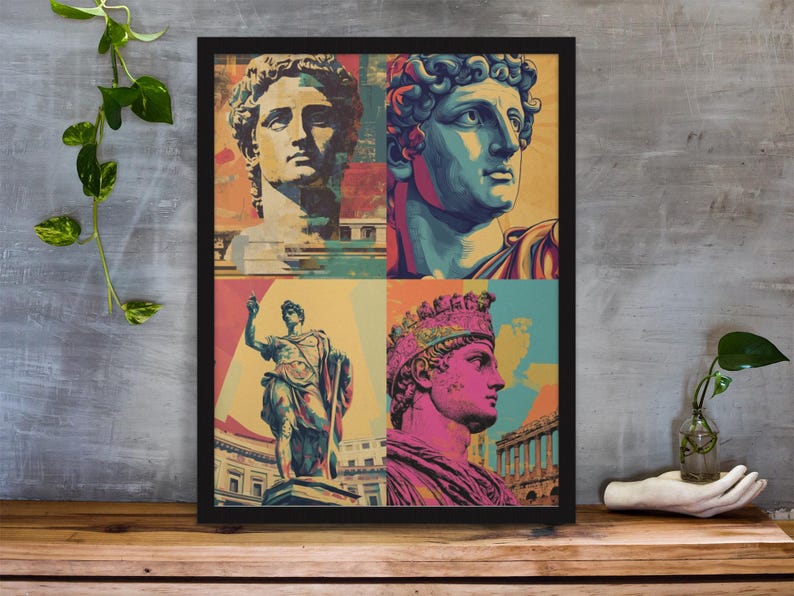 Roman Pop Art Poster, Ancient Rome Poster, Pop Art Style, History ...