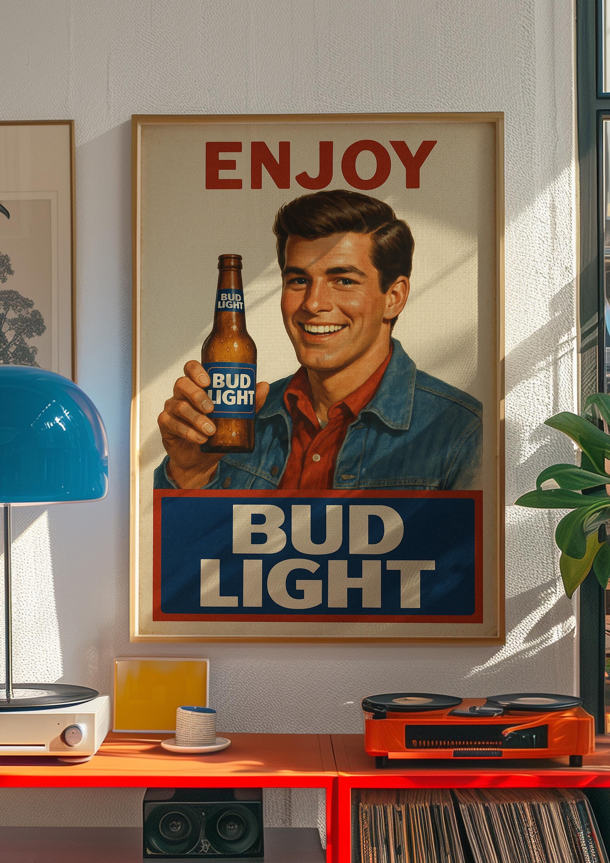 Bud Light Retro Beer Poster - Vintage Beer Poster - Bud Light Beer Wall ...