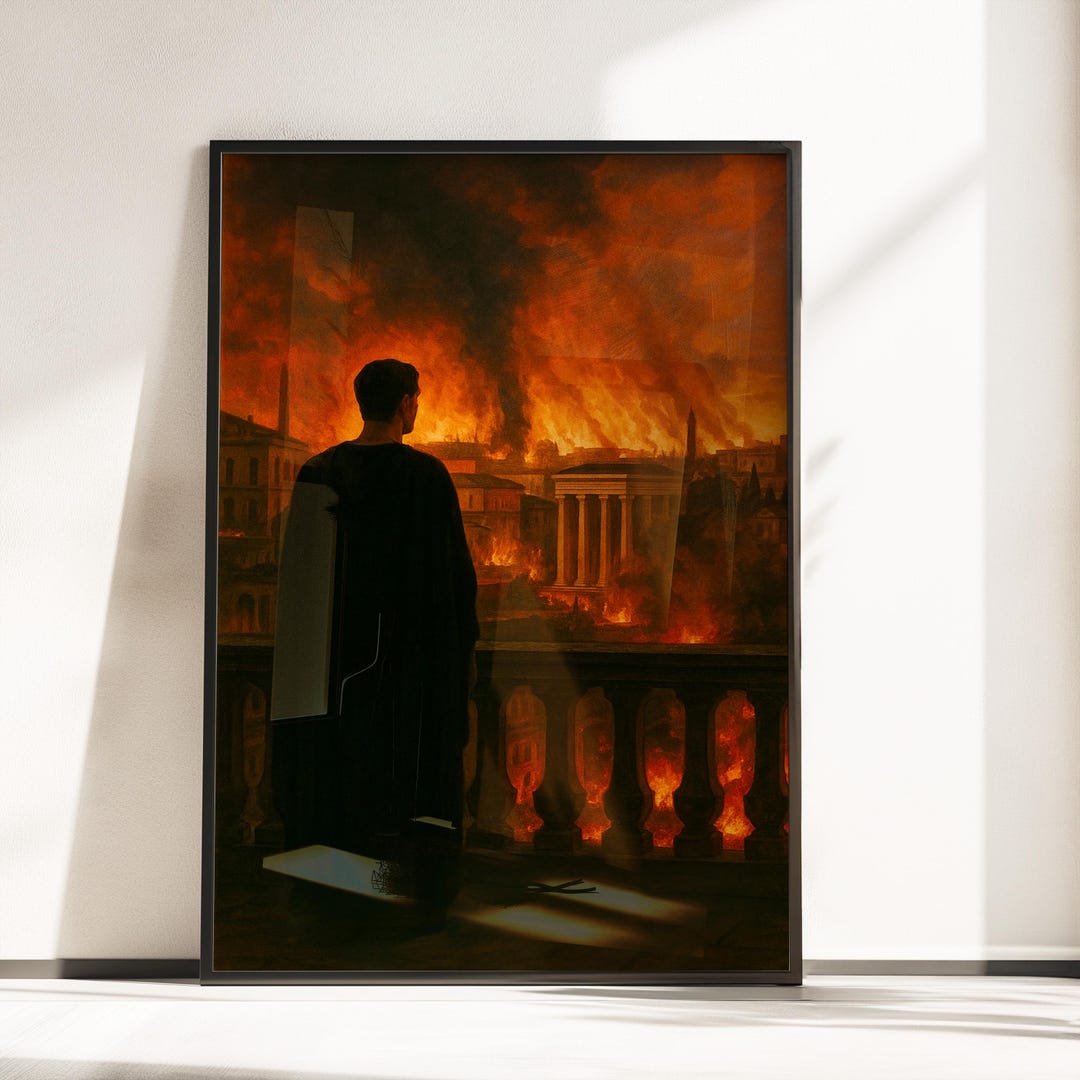 Fire of Rome Poster - Rome Burning Wall Art - Fall of the Roman Empire ...
