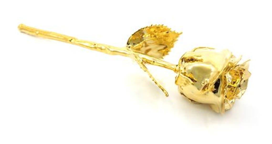 Top Quality Real Rose Dipped in 24K Gold *includes Gift Box+glass Stand ...