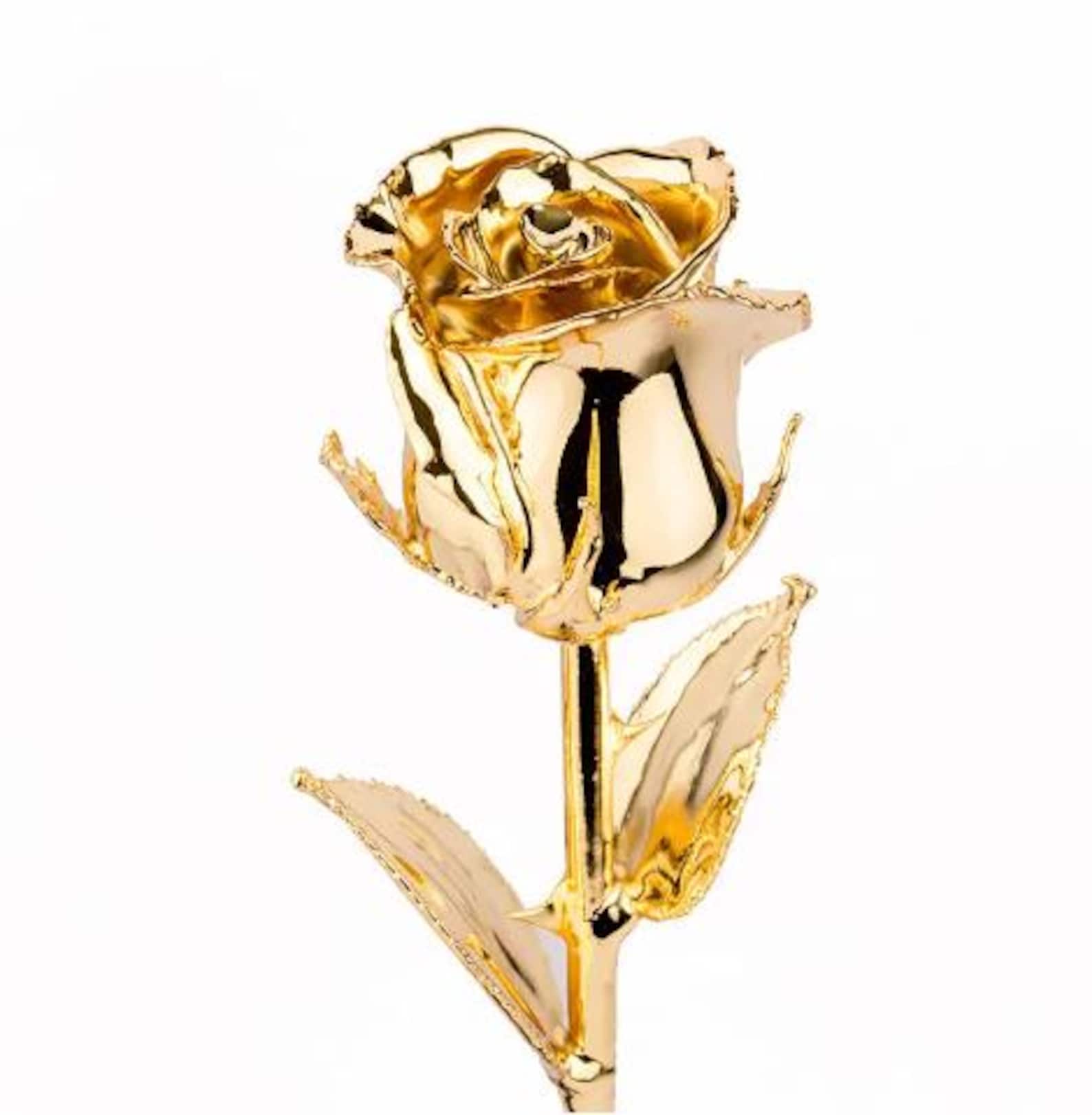 Top Quality Real Rose Dipped in 24K Gold *includes Gift Box+glass Stand ...