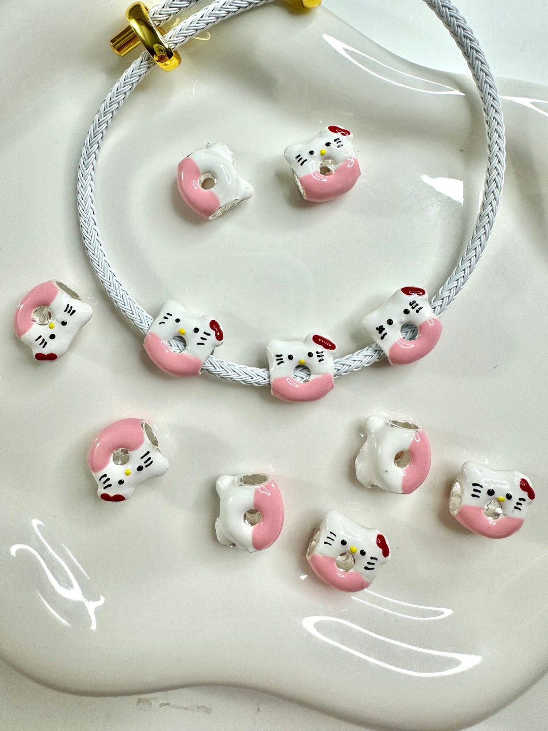 Pandora Charms/ Big Hole/dopamine Colorful Beads Bracelet. Bead: White ...