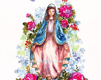 Blessed Mother Art - Etsy