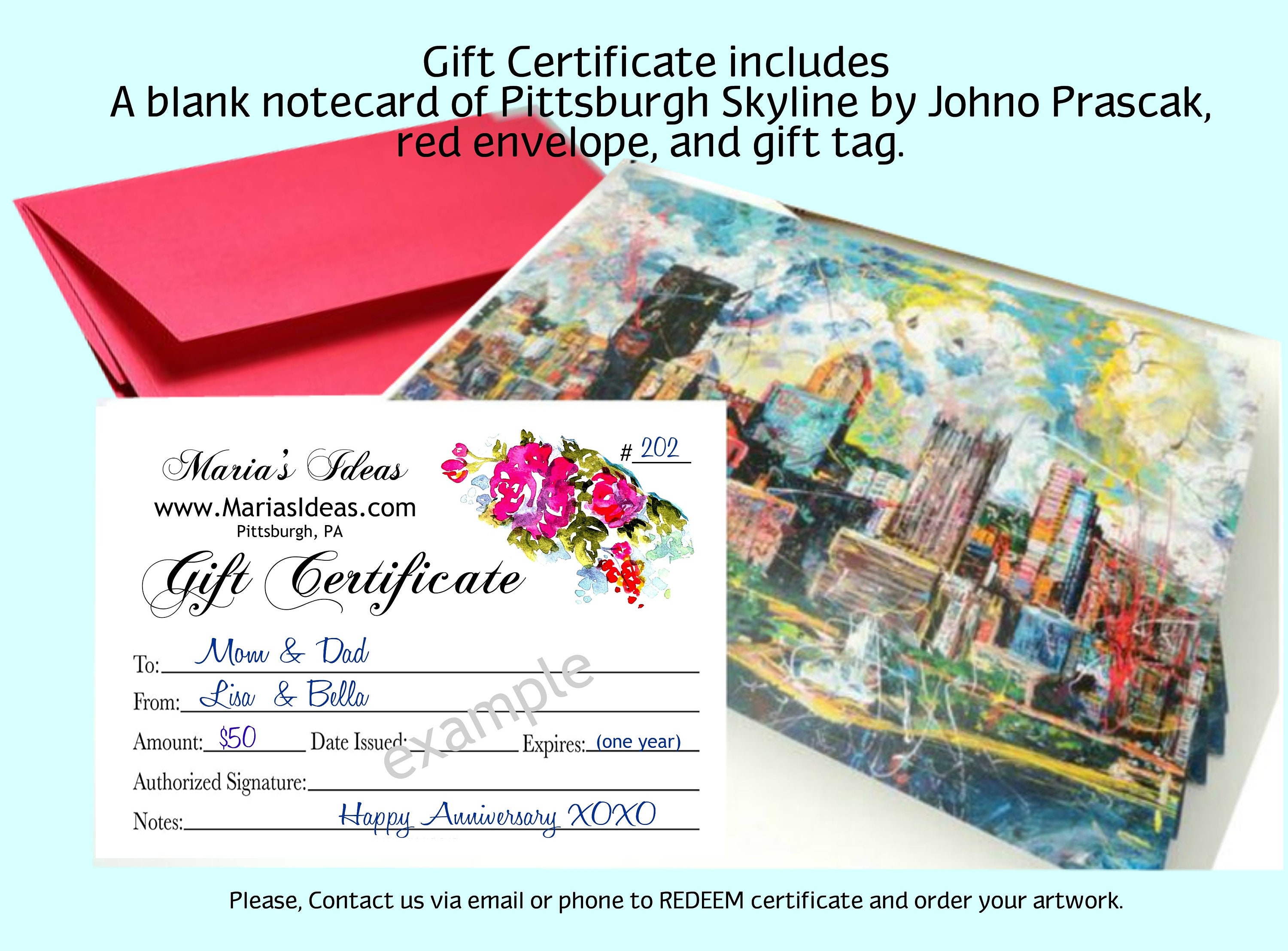 Custom Gifts, Gift Cards, Art Business Gift Certificates, Gift for Her ...