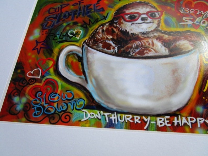 Sloth Graffiti Graffiti Art Sloth Quotes Sloth in Coffee - Etsy