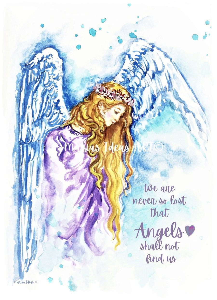 Angel Wall Art, Angel Quote, Inspirational Quote, Spiritual Art ...