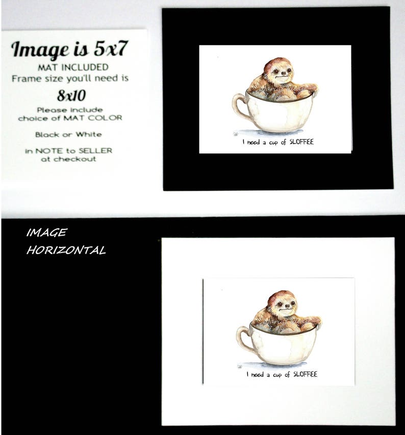 Sloth Cartoon, Sloffee, Sloth in Coffee Cup, Coffee Art, Cafe Art ...