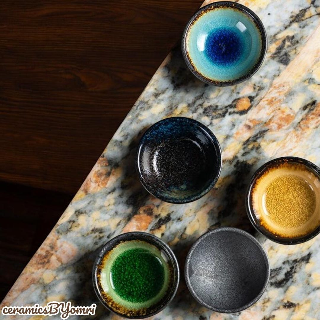 Japanese Style Porcelain Sauce Dish Round Ice-cracked Asian Dip Bowls ...