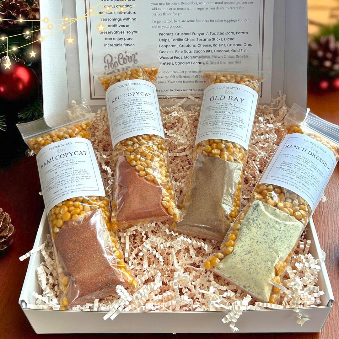 Gourmet Popcorn Bundle, Unique KFC Old Bay Flavors, Specialty Seasoning ...