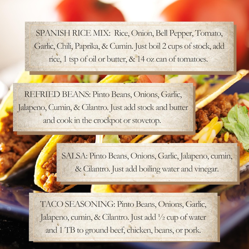 Homemade Taco Tuesday Dinner Kit, Mexican Meal Gift Set, Spanish Rice ...