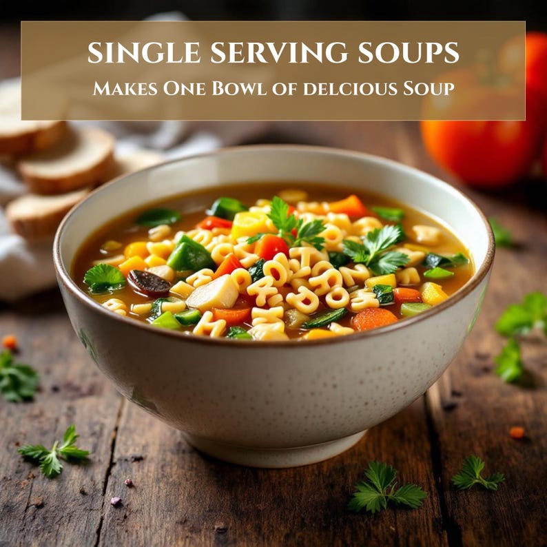 Hearty Alphabet Noodle Single Soup Mix, Family Friendly Quick Easy ...