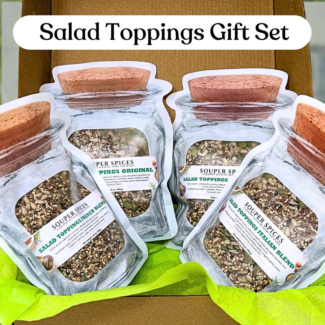 Healthy Salad Toppings Gift Set | Set of 4 Salad Dressings, Gluten Free ...
