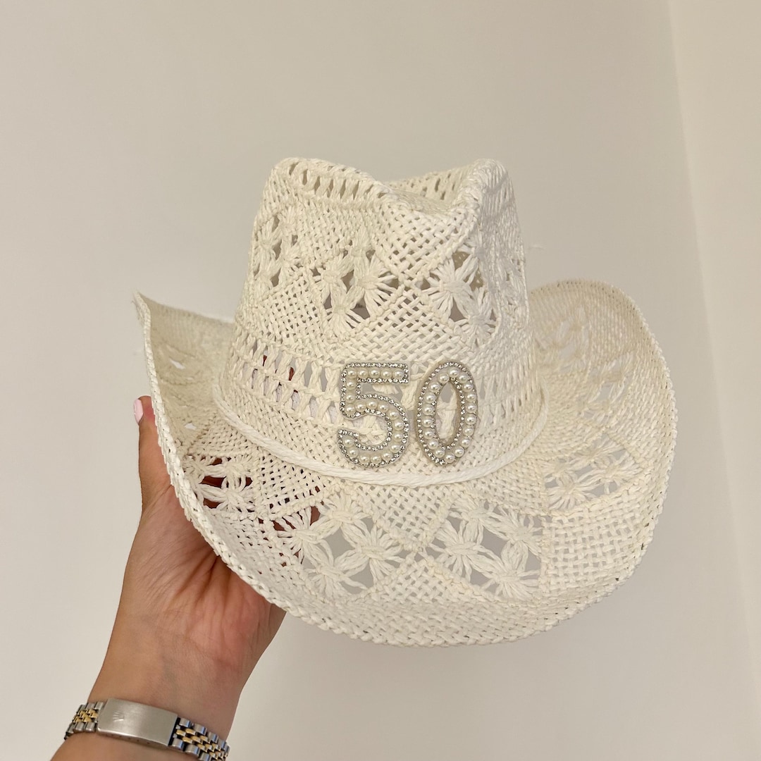 Birthday Cowgirl Hat | Straw Pearl Cowboy Hat | 30th Birthday Hat ...